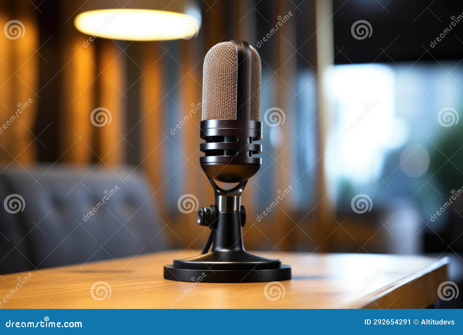 Close-up of a Microphone on a Desk during a Virtual Meeting Stock ...