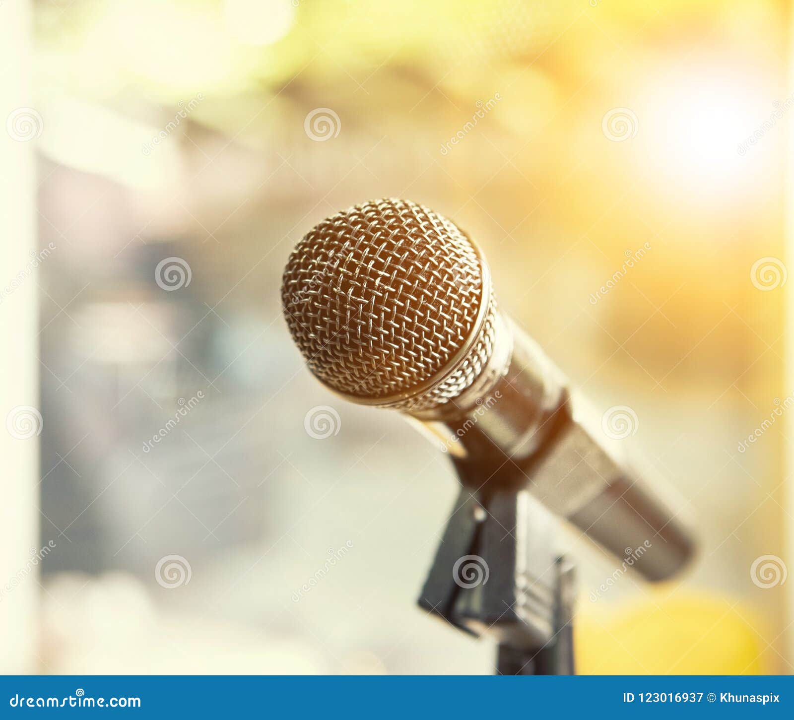 Close Up of Microphone Ready To Use in Event Stage Stock Image - Image ...
