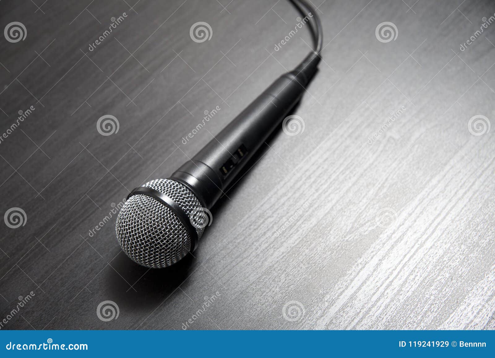 Microphone on the table stock image. Image of lecture - 119241929