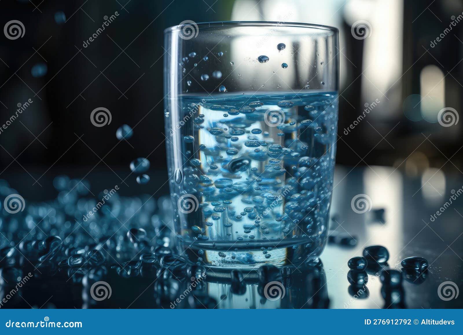 Close-up of Microplastic Particles Drifting in a Glass of Water Stock ...