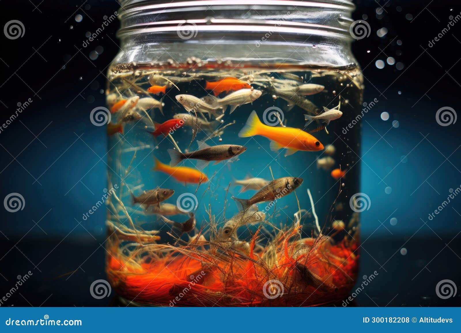 A Close-up of Microplastics in Water Inside a Glass Jar Stock Photo ...