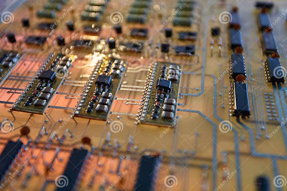 Close-up of Microprocessor Technology. the Internal Structure of the ...