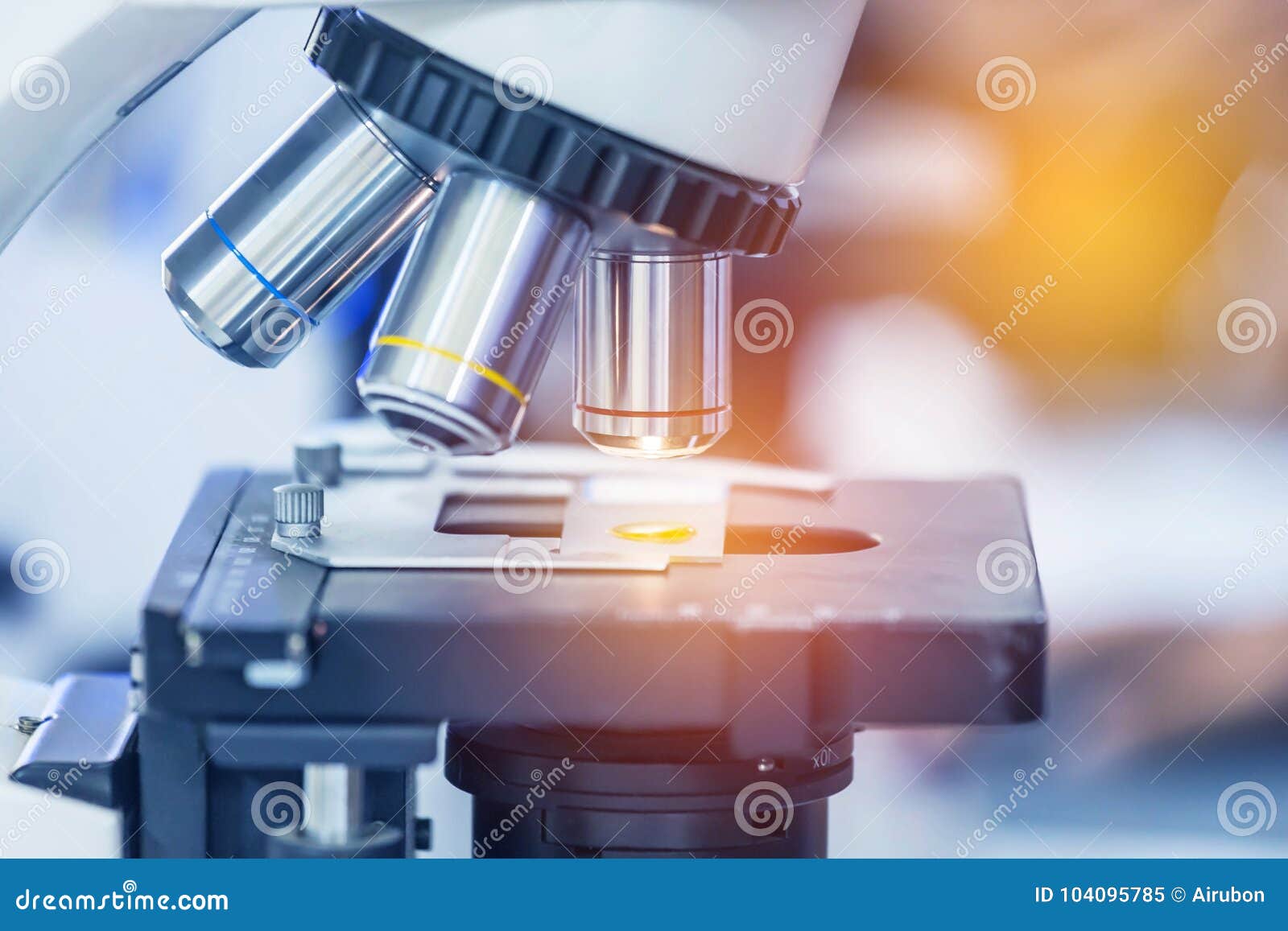 Close Up Microscope Equipment for Research Experiments Stock Image ...