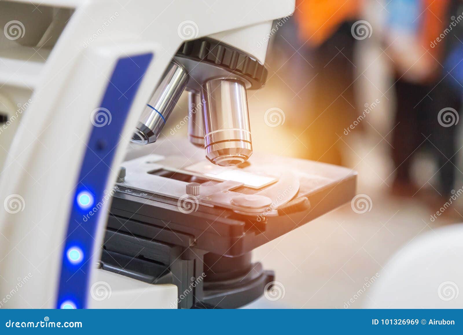 Close Up Microscope Equipment for Research Experiments Stock Image ...