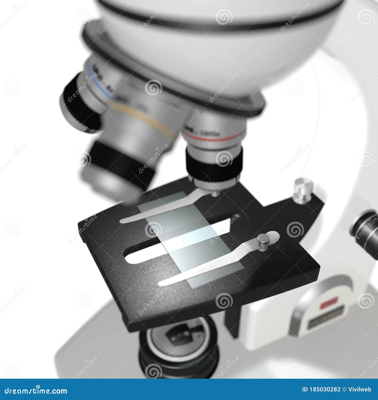 Close-up of a microscope stock illustration. Illustration of laboratory ...