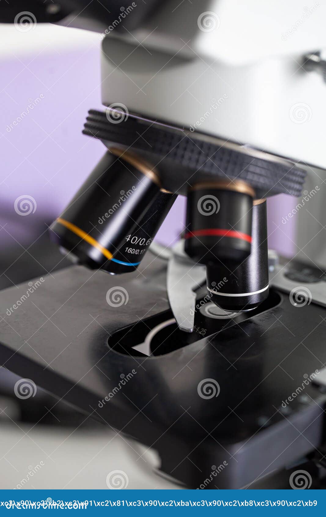 Close Up Microscope, Laboratory Microscope for Analysis Stock Image ...