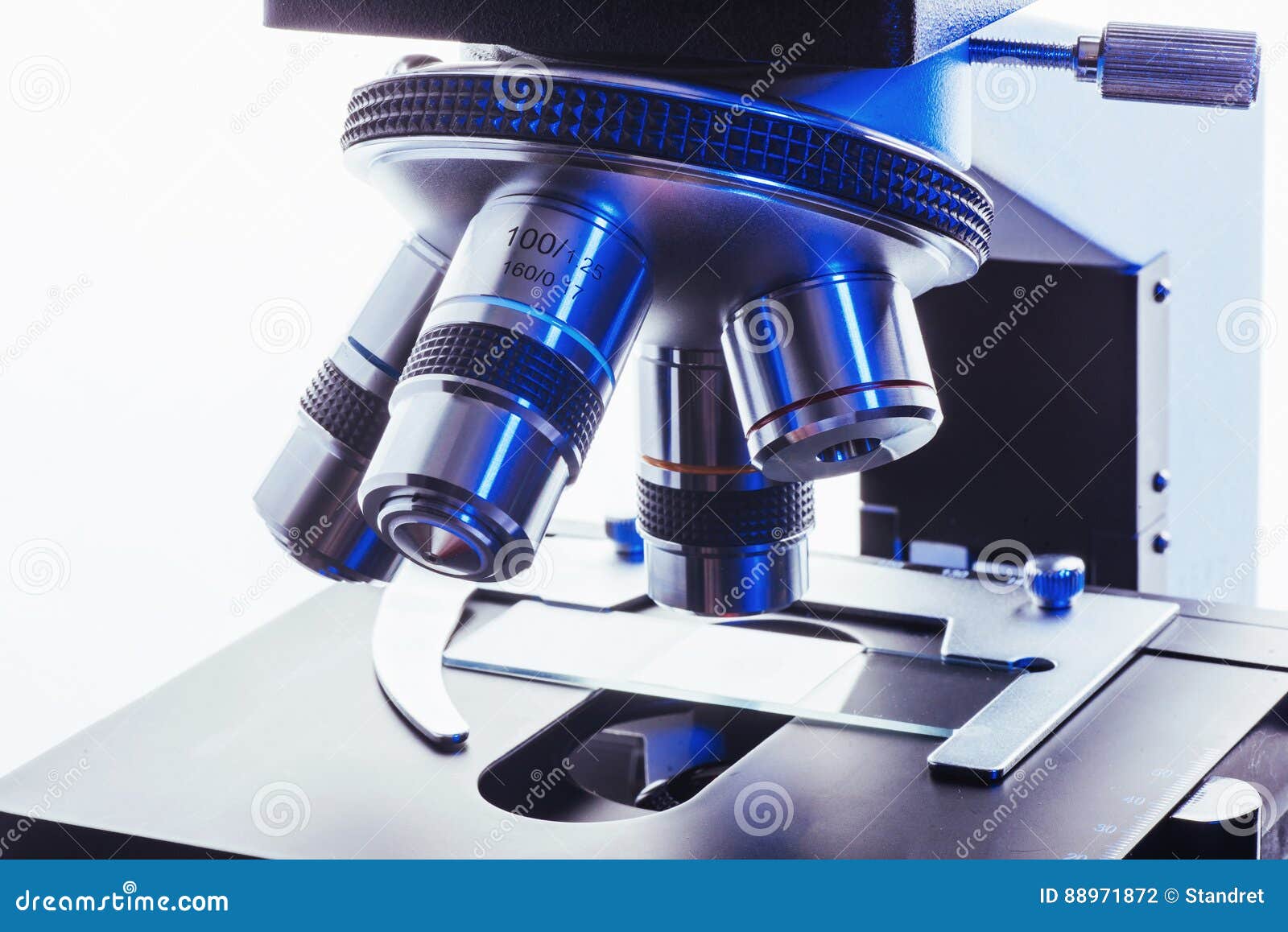 Close Up of Microscope at the Laboratory. Stock Photo - Image of ...