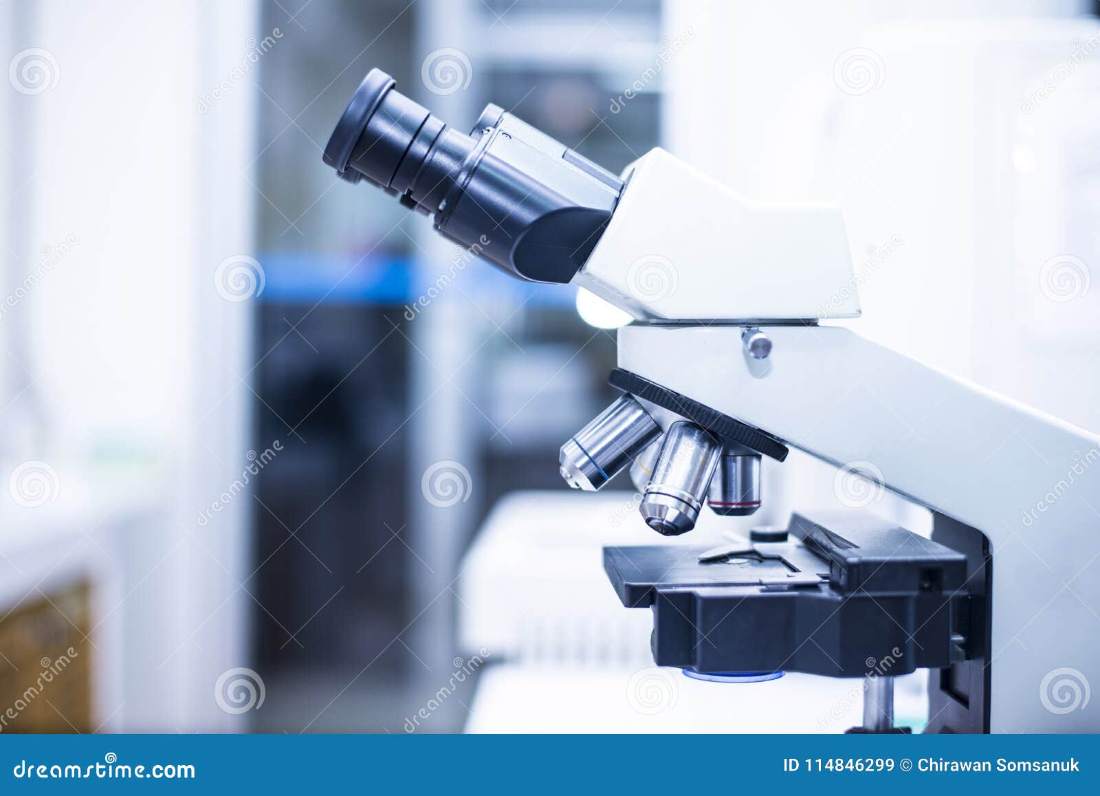 Microscope in Laboratory Medical Technology. Stock Image - Image of ...