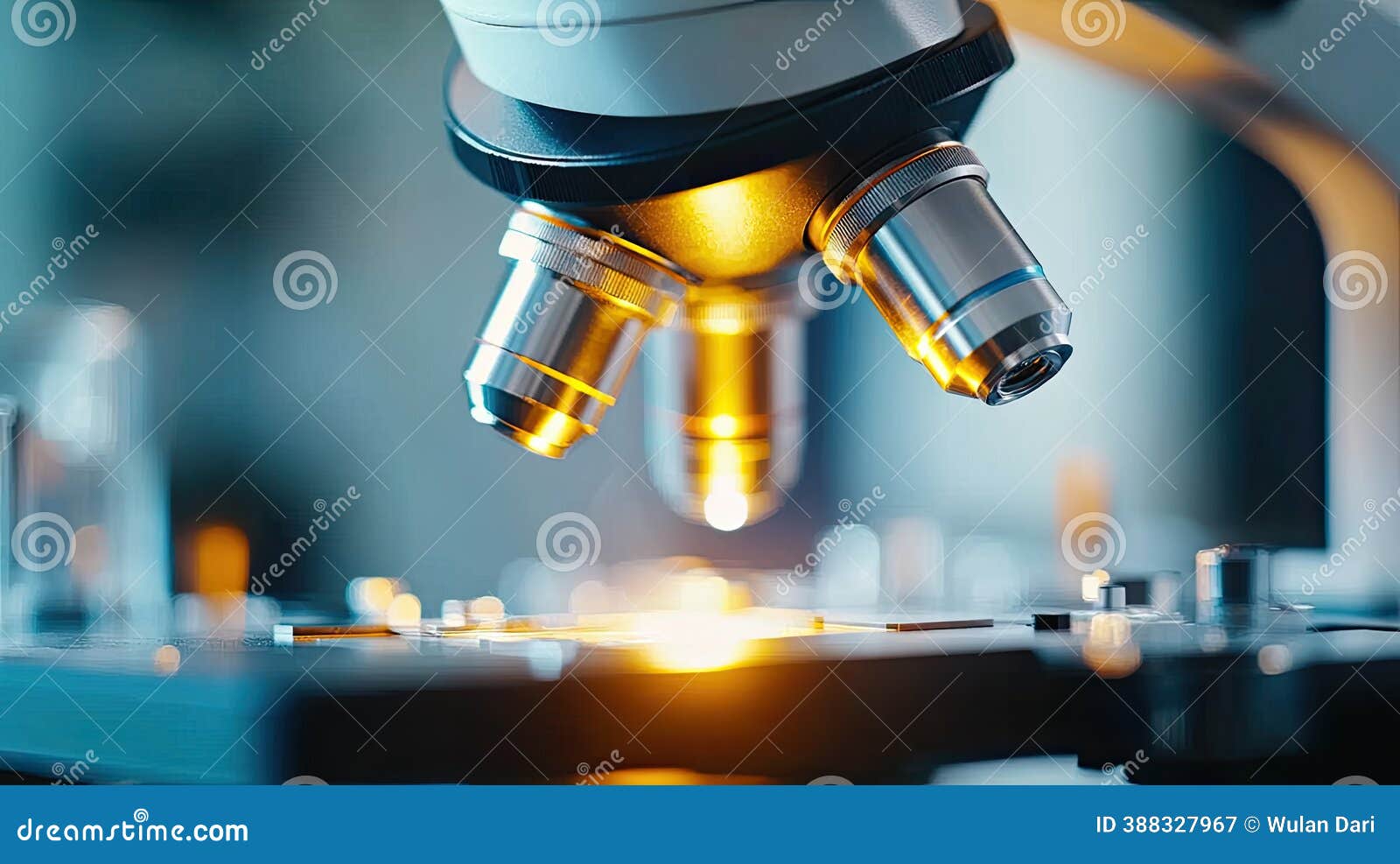 Close Up Of A Microscope Lens In A Lab Setting Royalty-Free Stock Image ...