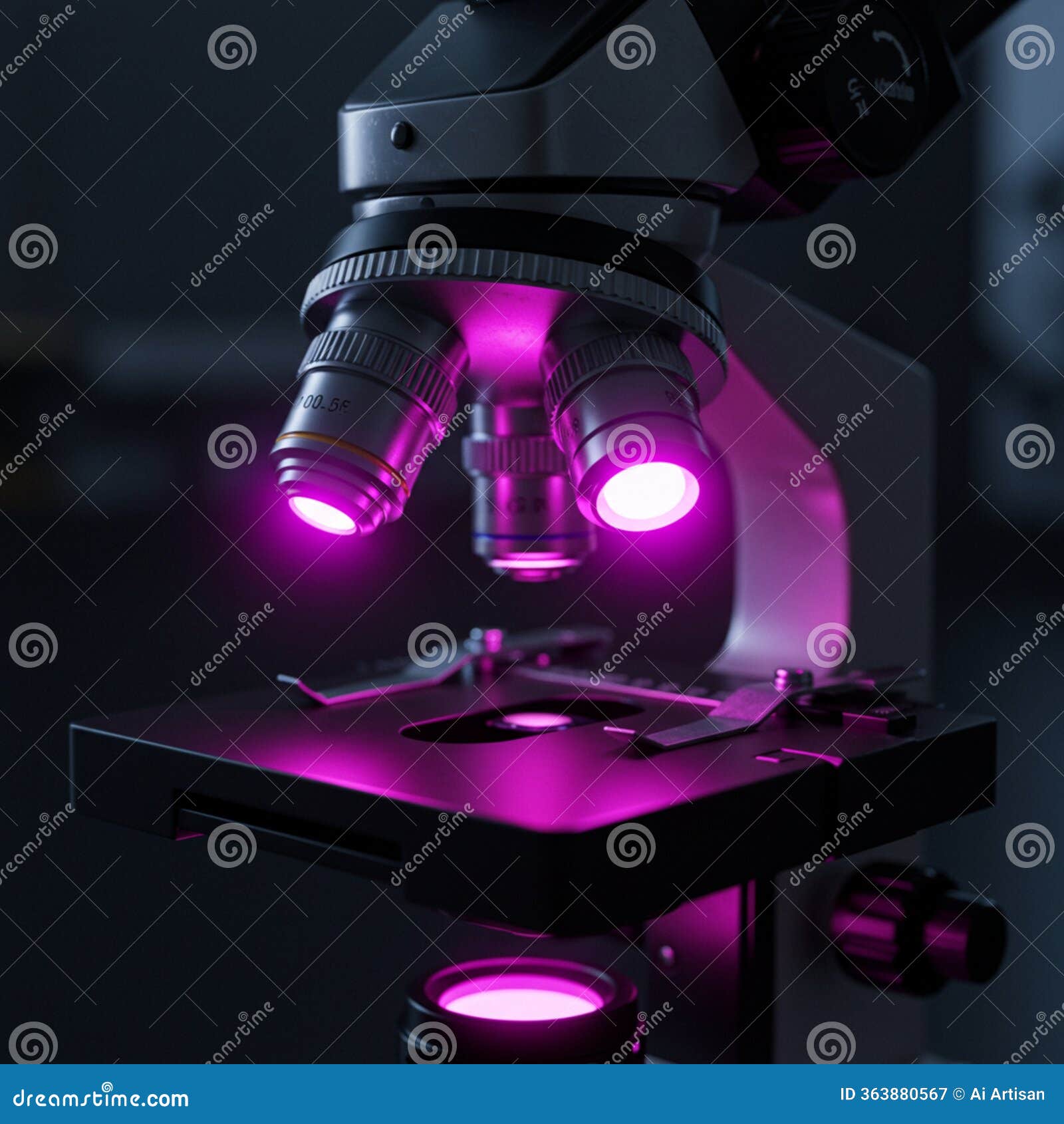Objective Lenses Of A Microscope, Light Microscope Stage And Lenses ...