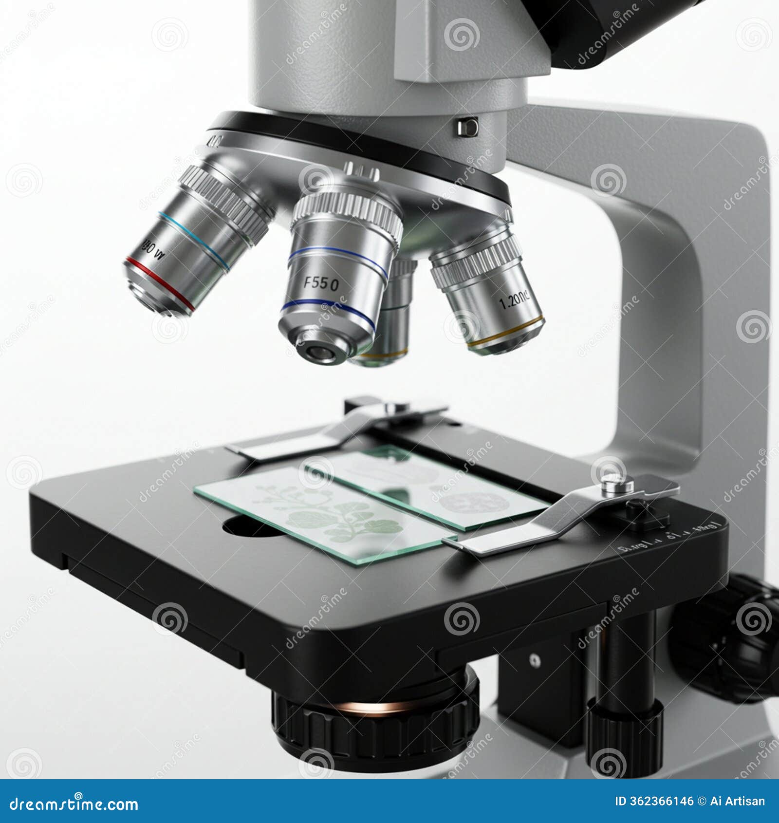 Objective Lenses Of A Microscope, Light Microscope Stage And Lenses ...