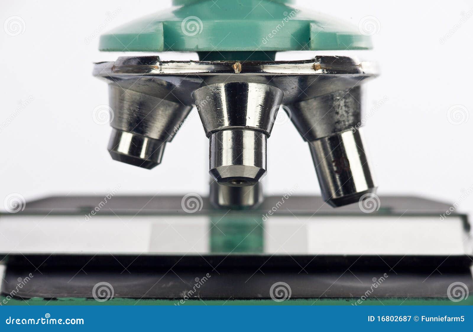 Close Up of Microscope and Slide on White Stock Image - Image of ...