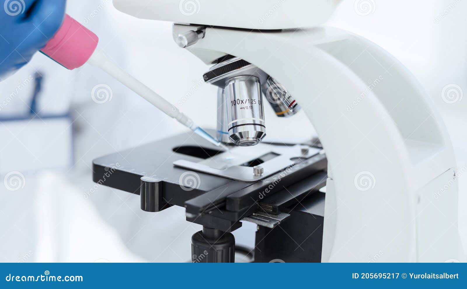 Microscope on the Table in the Biological Laboratory. Stock Image ...