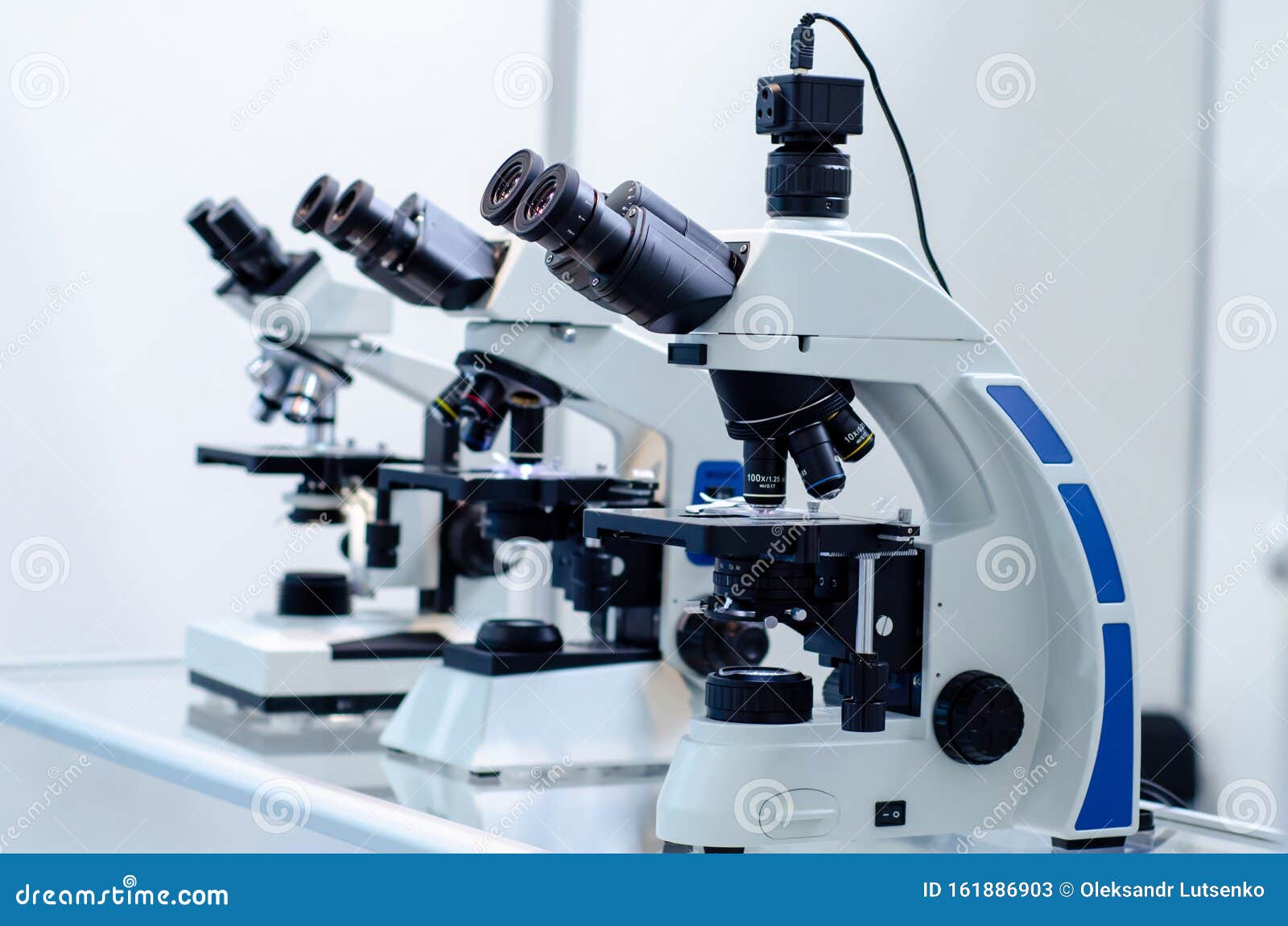 Close-up Of Microscopes At Laboratory Royalty-Free Stock Photography ...