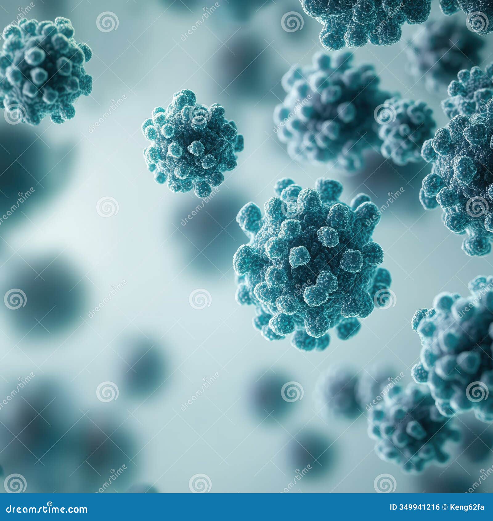 Microscopic Blue Virus Cell Render Intricate Details Of Viral ...