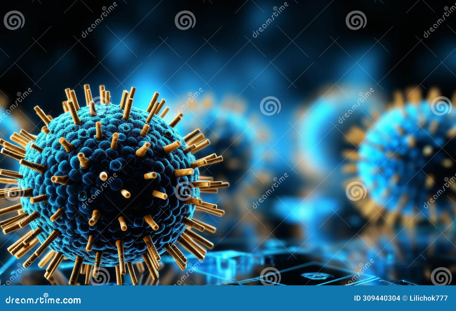 Close-up Microscopic View of a Dangerous Virus Under a Powerful ...