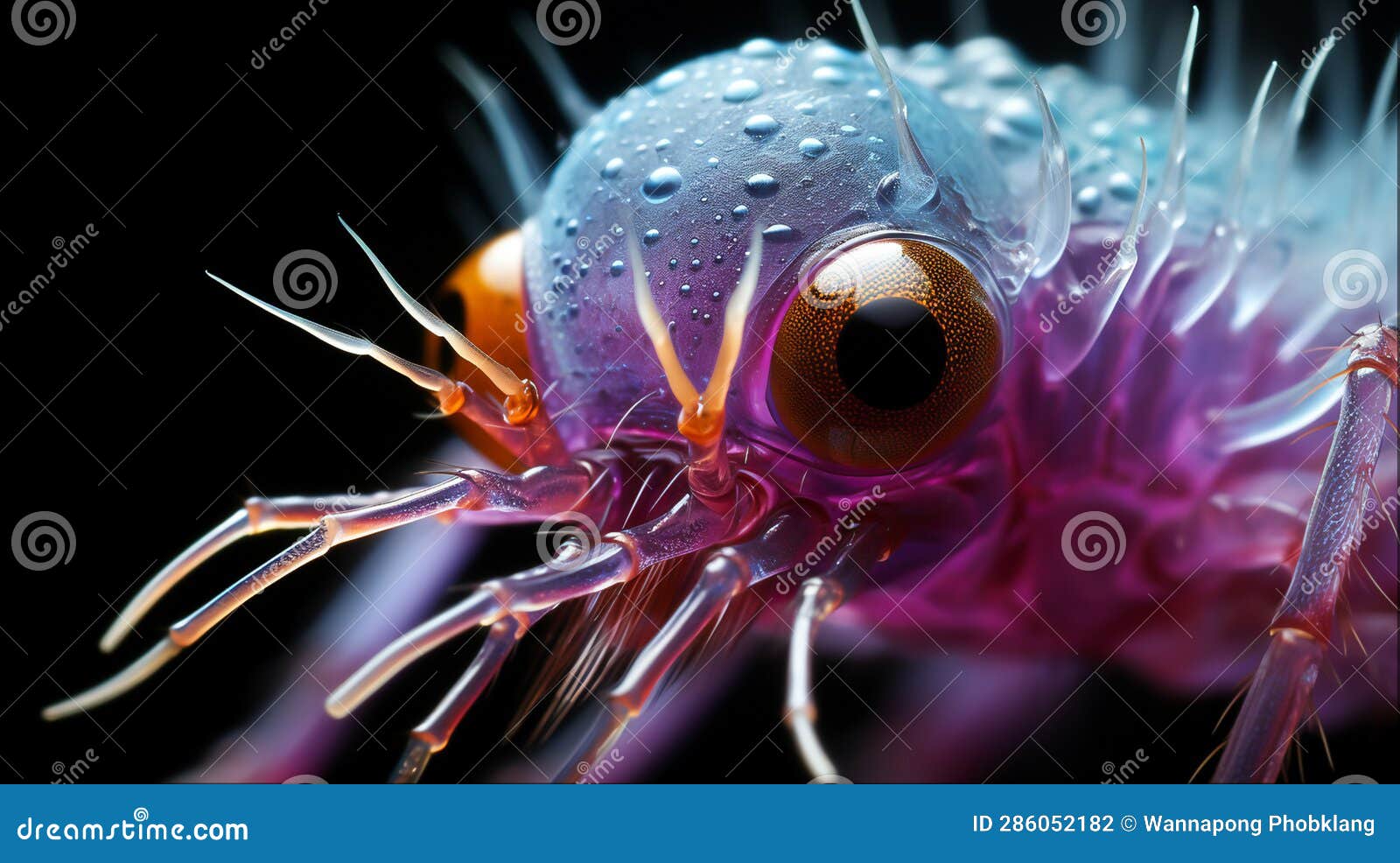 Microscopy Of Mite Face, Electron Microscopy,1000x Zoom, Generative AI ...