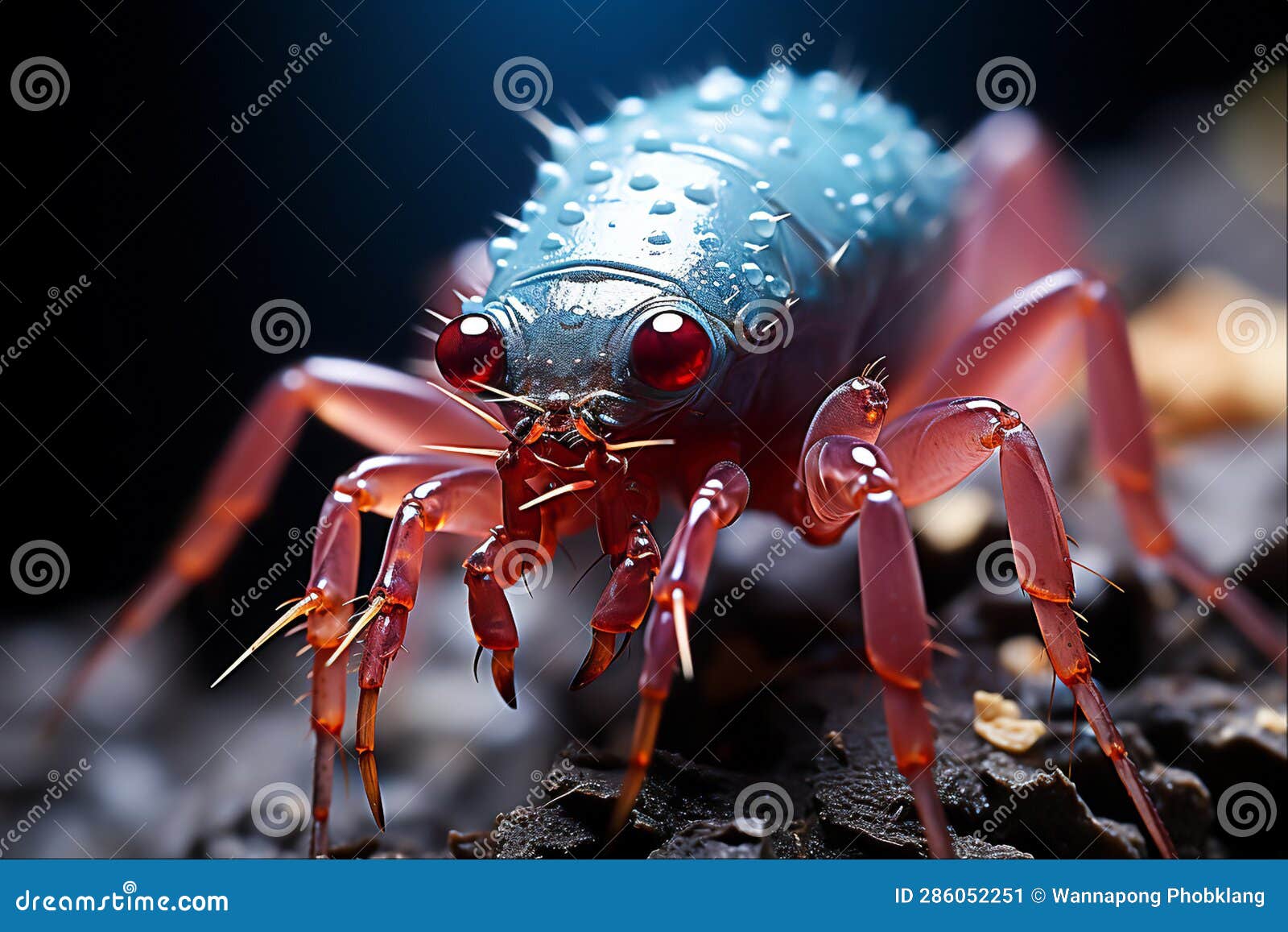 Microscopy Of Mite Face, Electron Microscopy,1000x Zoom, Generative AI ...