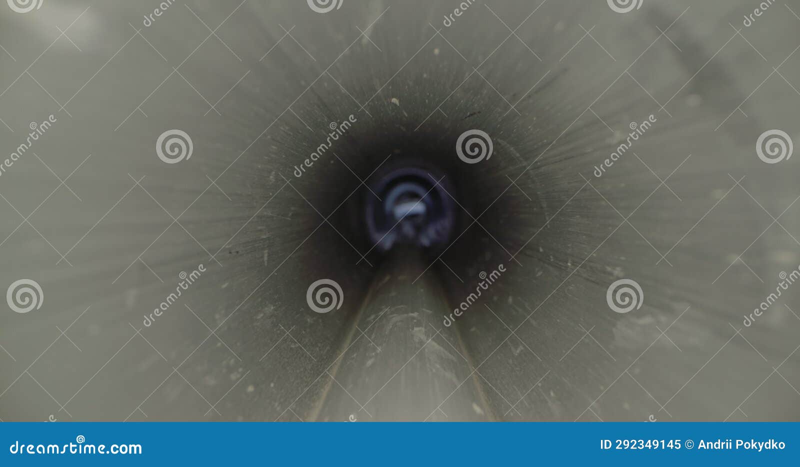 A Close-up in the Middle of a Dust Pipe that is Contaminated with Dirt ...