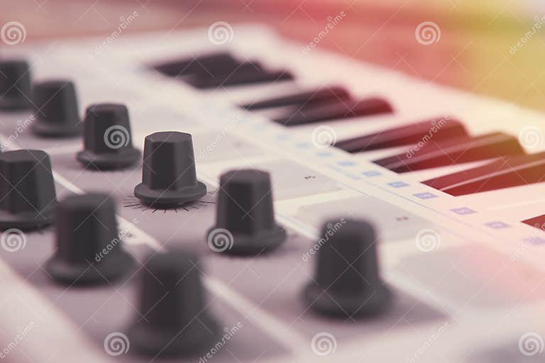 Close Up of MIDI Controller Volume Fader, Knob and Keys Stock Photo ... Close Up of MIDI Controller Volume Fader, Knob and Keys Stock Photo ...