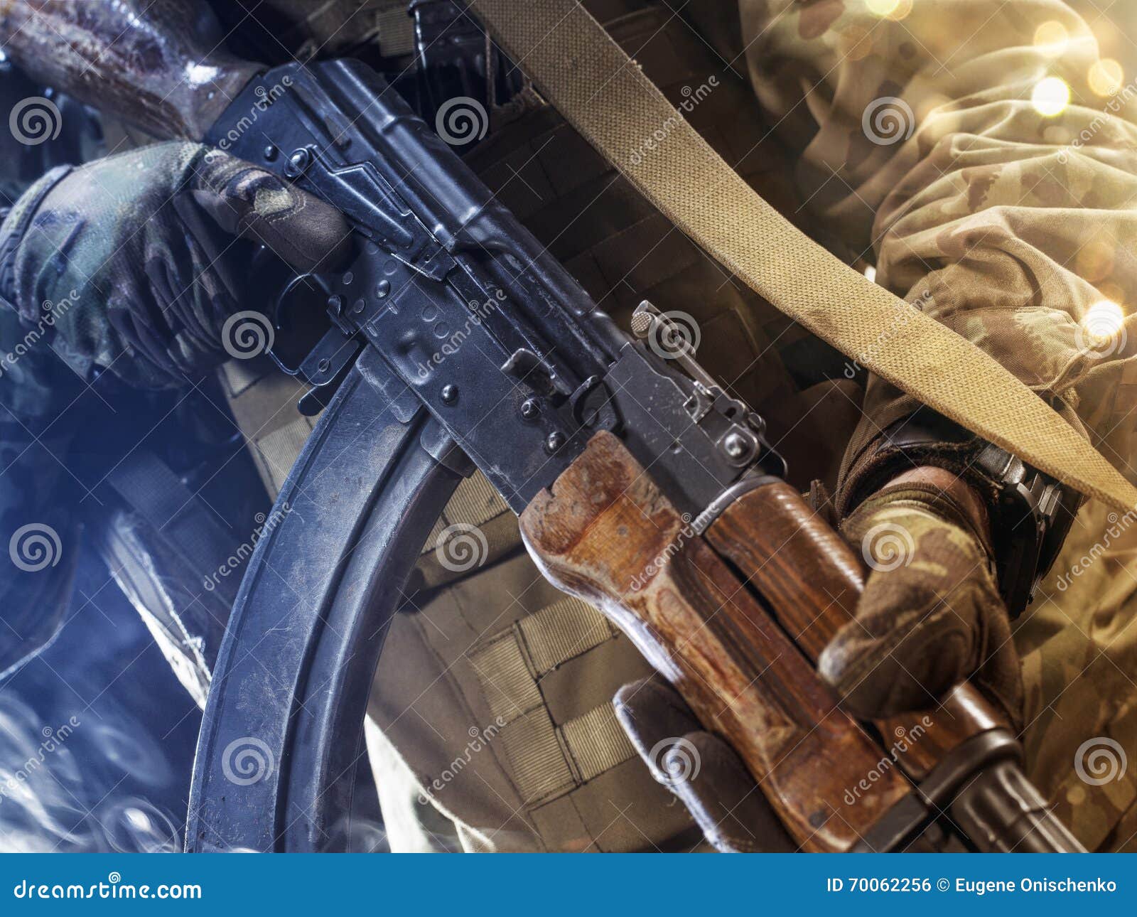 Close-up Military Ak-47 Weapon on Camouflage Background Stock Photo ...