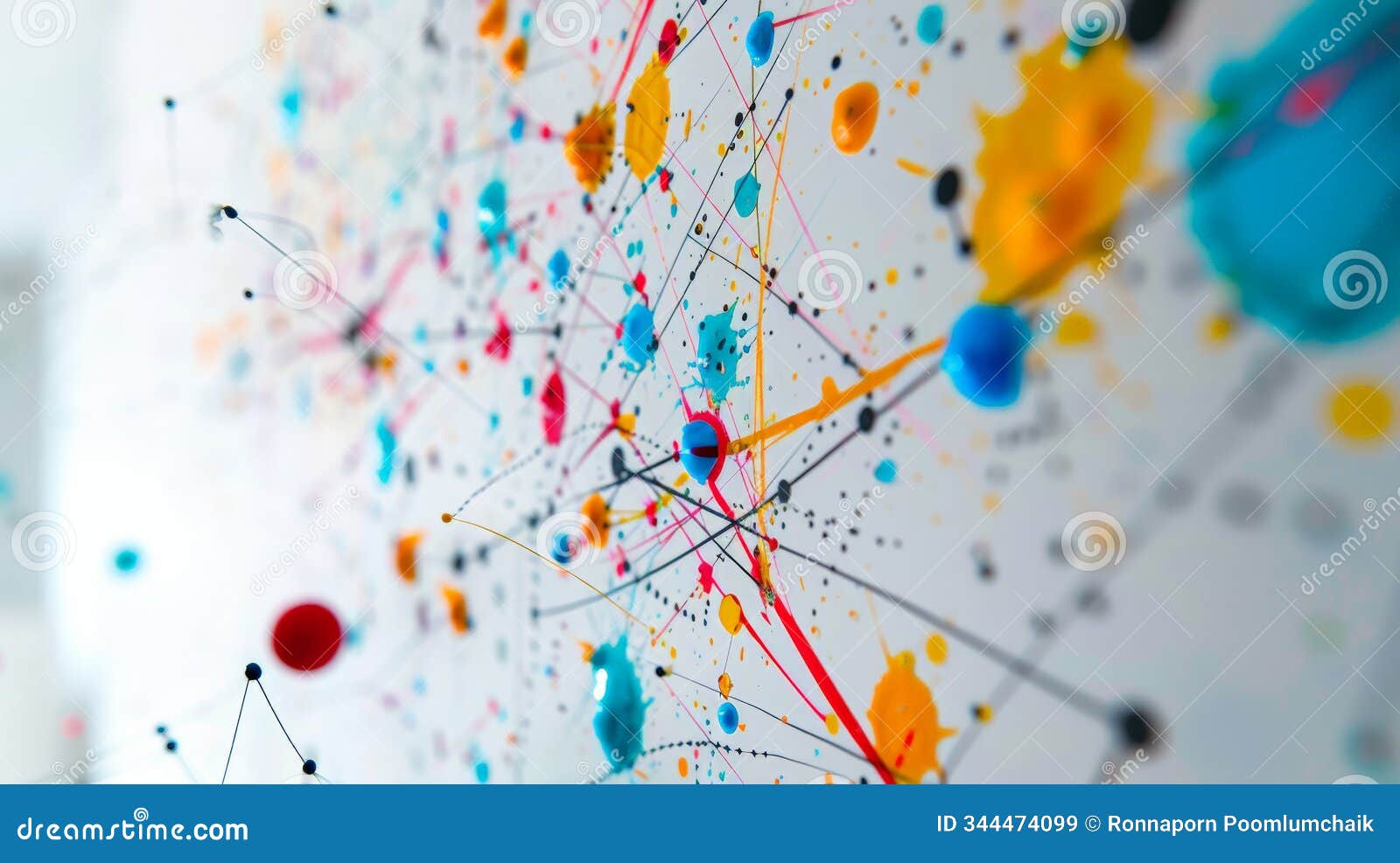 Closeup of a Mind Map Drawn on a Whiteboard Visually Connecting and ...