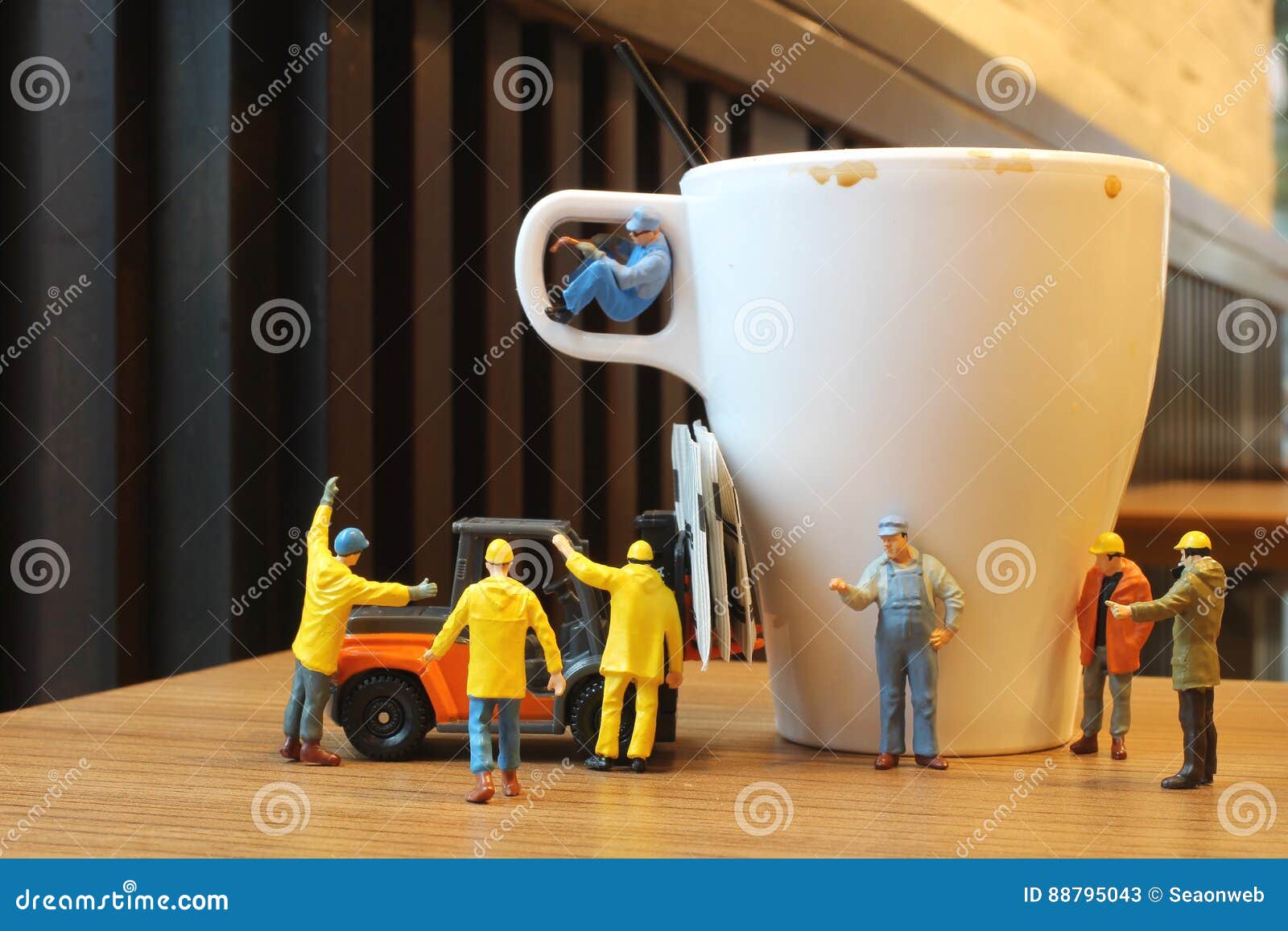 Close Up Miniature People Workers Stock Image - Image of perspective ...