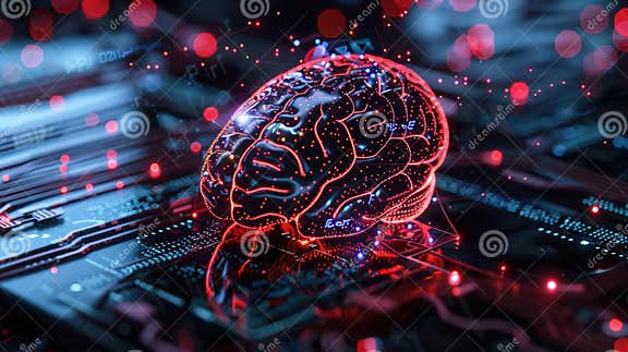 Closeup Minimal Style of Closeup of a Braincomputer Interface Chip on a ...