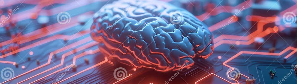 Closeup Minimal Style of Closeup of a Braincomputer Interface Chip on a ...