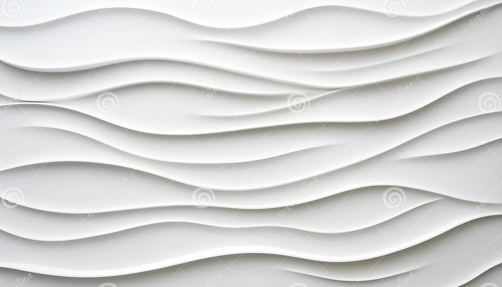 Minimalist White Wall with Wavy Abstract Patterns for Modern Design ...