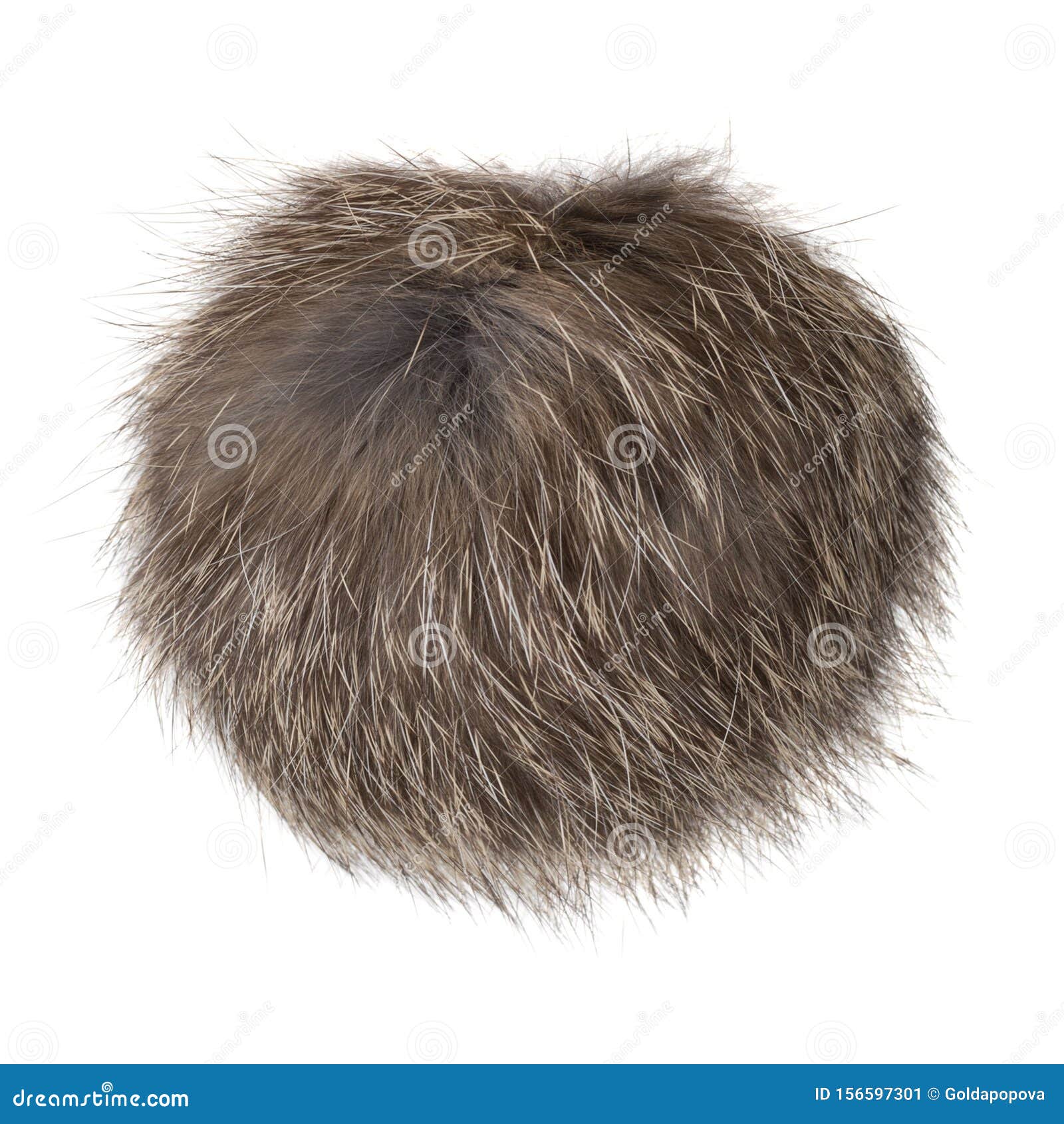 Close Up of Mink Rabbit Fur Pompom Isolated on White Background Stock ...