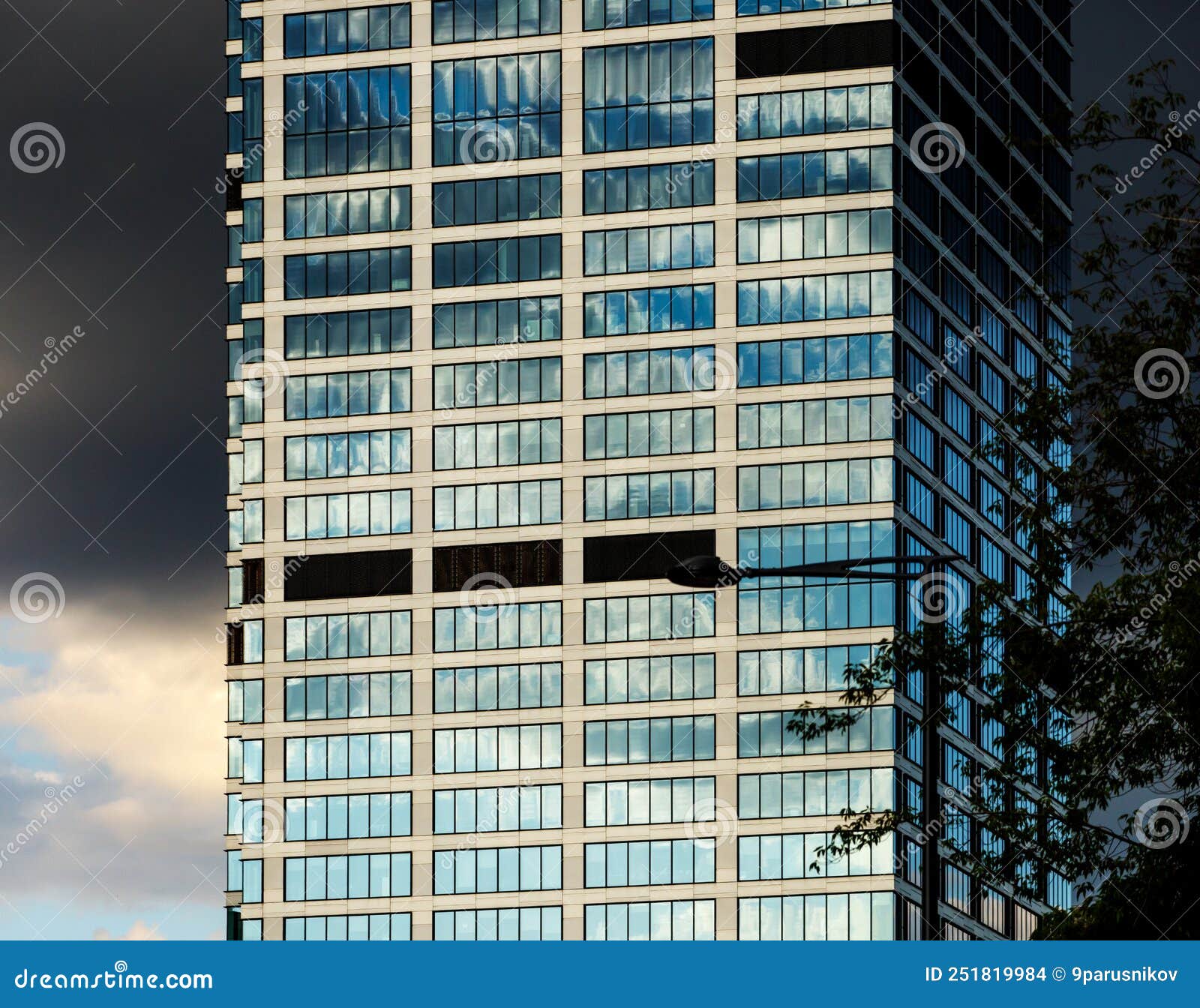 Close-Up of Mirrored Modern Office Building Windows. Stock Photo ...