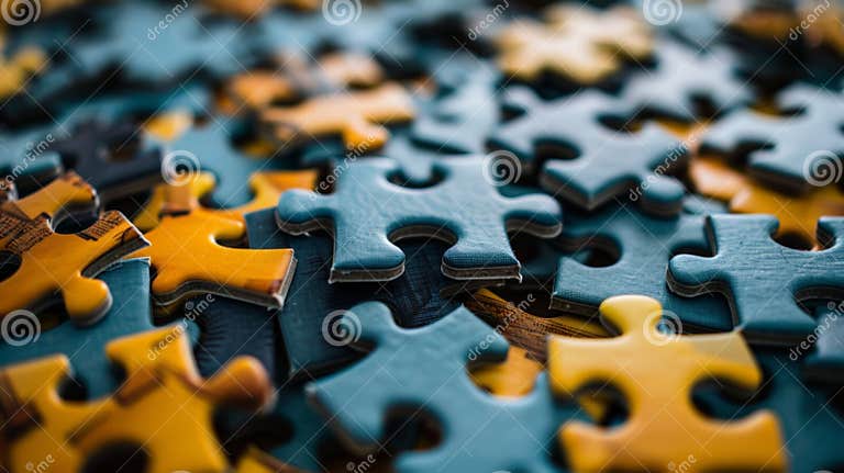 Closeup of Mismatched Puzzle Pieces Being Forced Together Highlighting ...