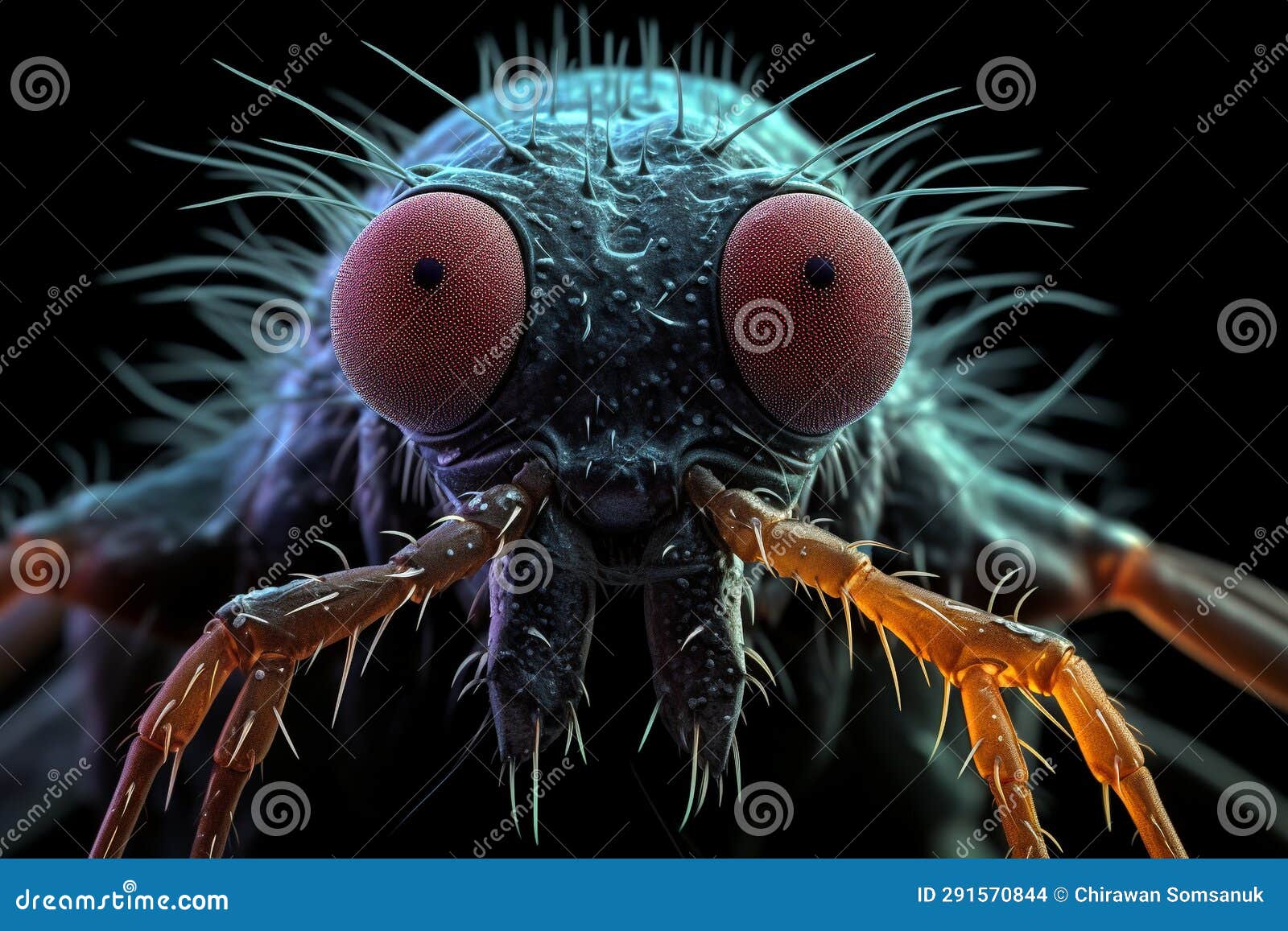 Close up mite with macro stock illustration. Illustration of ...