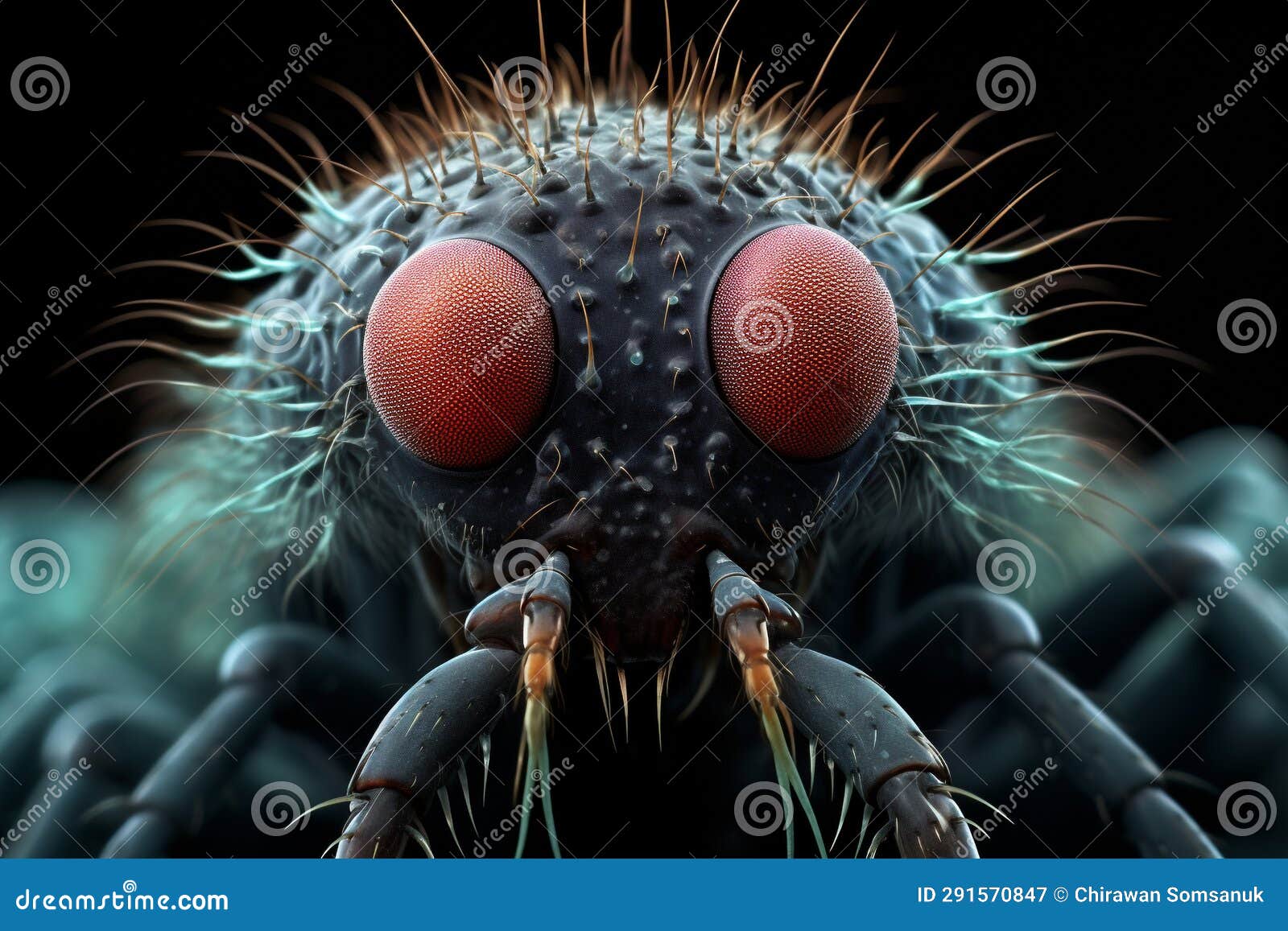 Close up mite with macro stock illustration. Illustration of danger ...