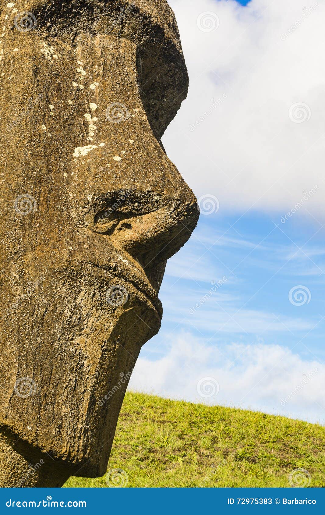 A Close Up of a Moai Statue Stock Image - Image of moai, chile: 72975383