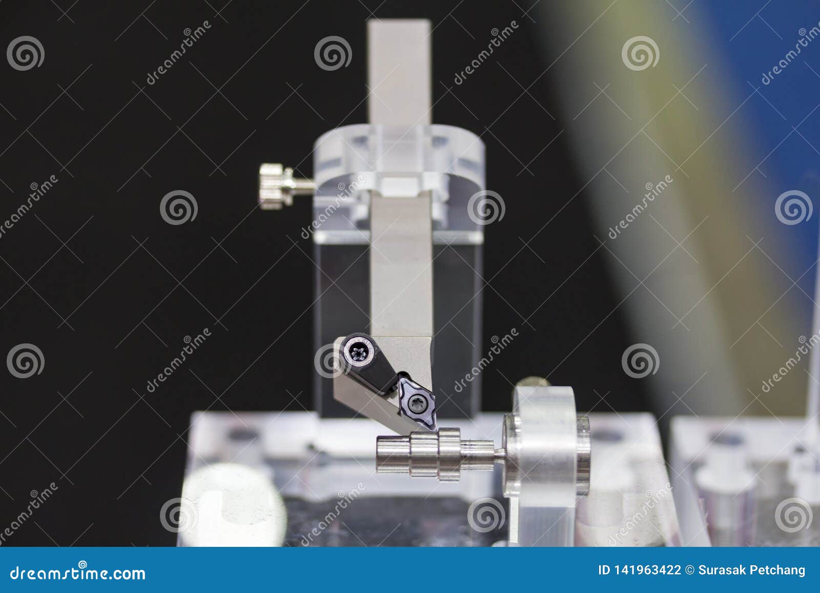 Model Cutting Tool and Workpiece for Lathe Machine Stock Photo - Image ...