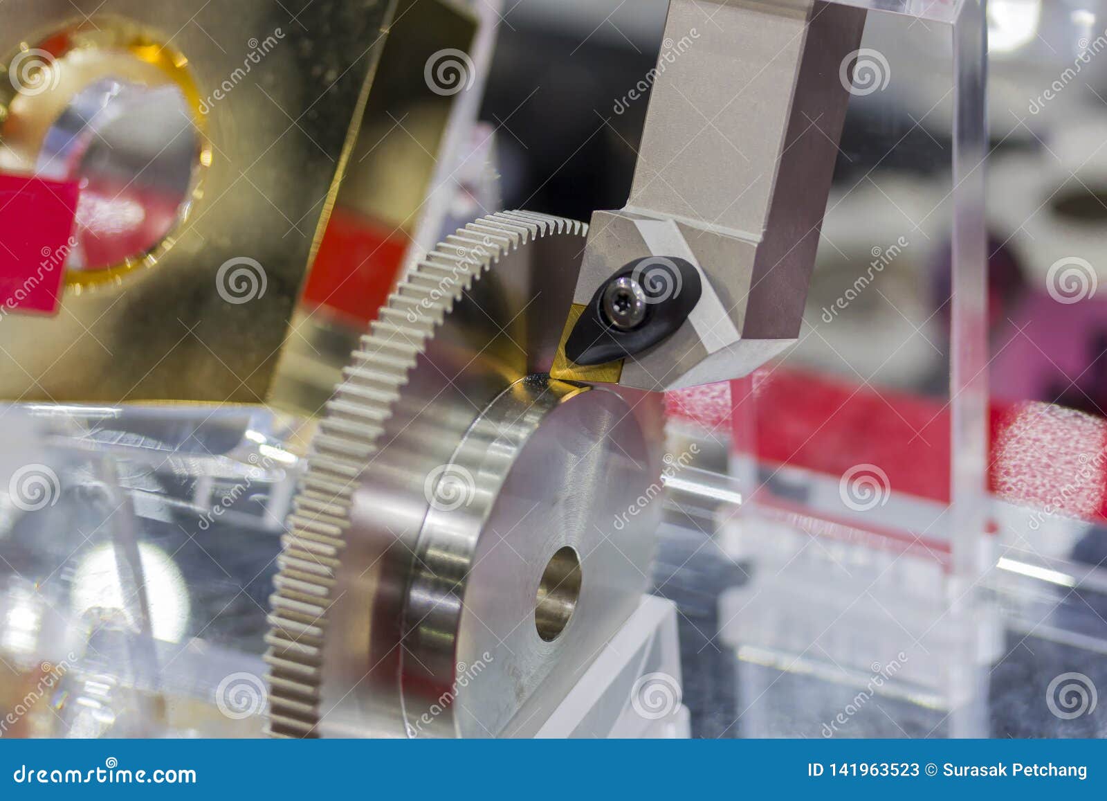 Model Cutting Tool and Workpiece for Lathe Machine Stock Image - Image ...