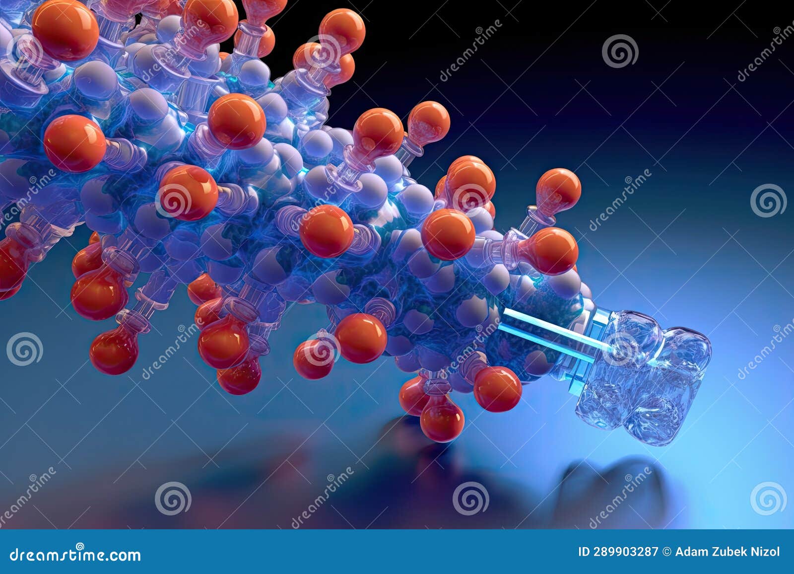 A Close Up of a Model of a Molecule Stock Illustration - Illustration ...