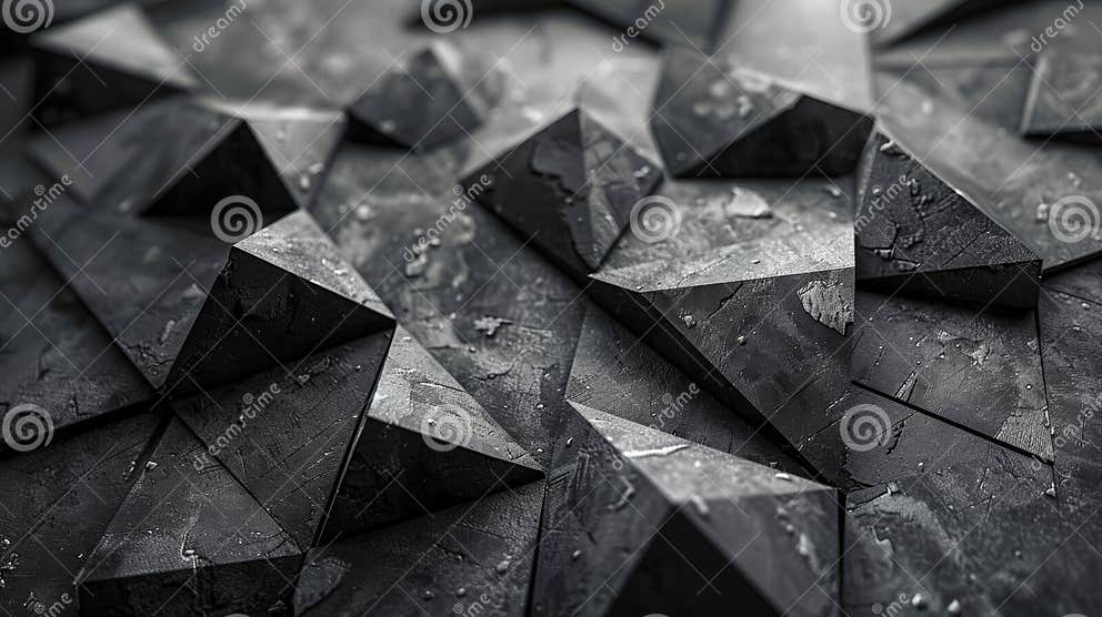 Close-up of a Modern Abstract Geometric Pattern with Dark Triangular Shapes, Creating a Textured ...