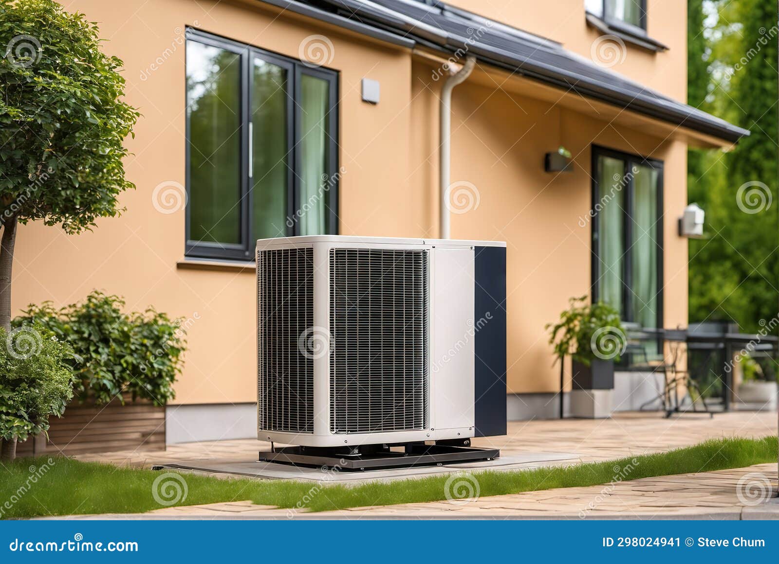 Close-up of Modern Air Conditioner Outdoor Unit Stock Image - Image of ...