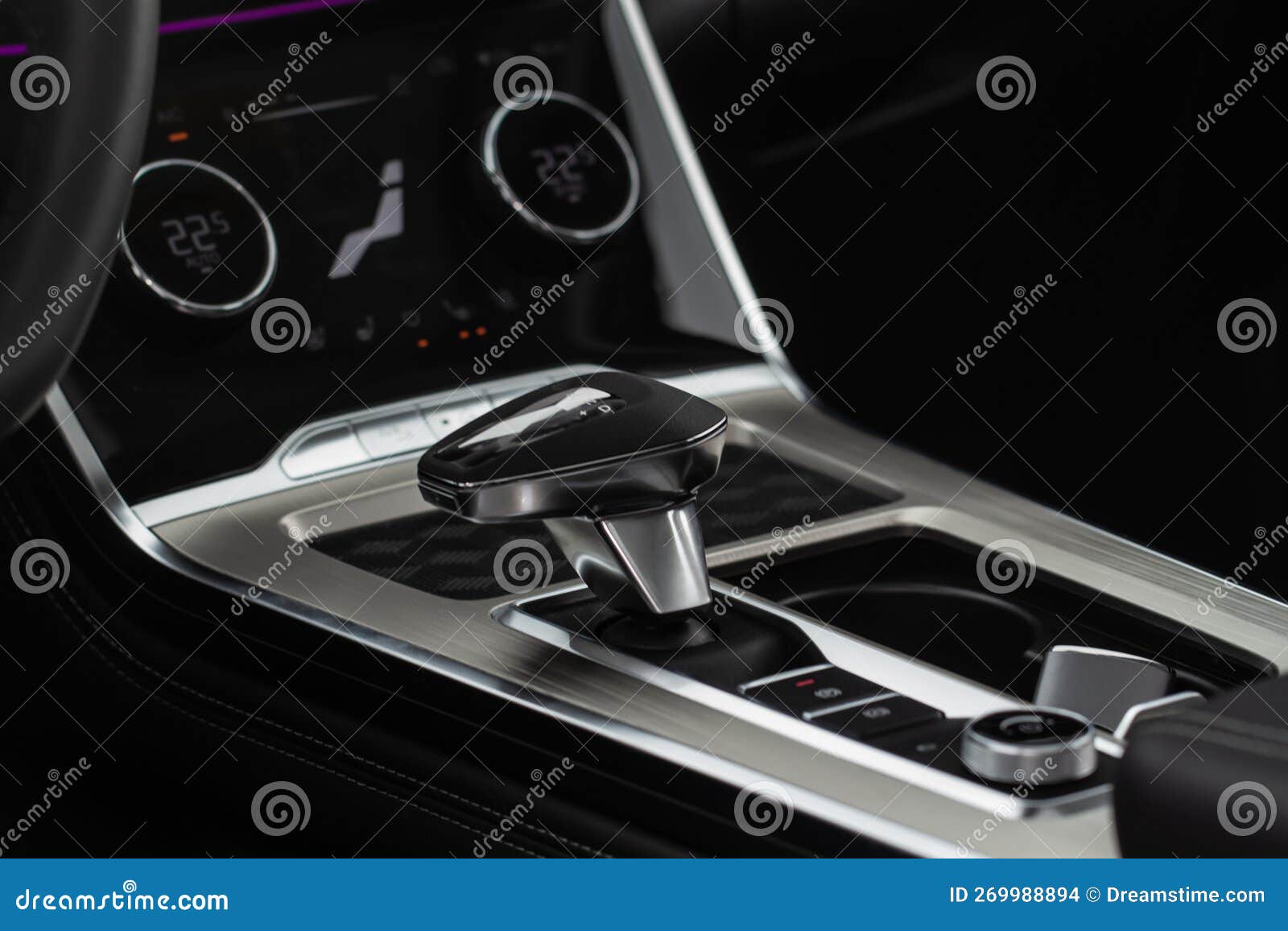 Close Up of the Modern Automatic Gearbox Lever. Stock Photo - Image of ...