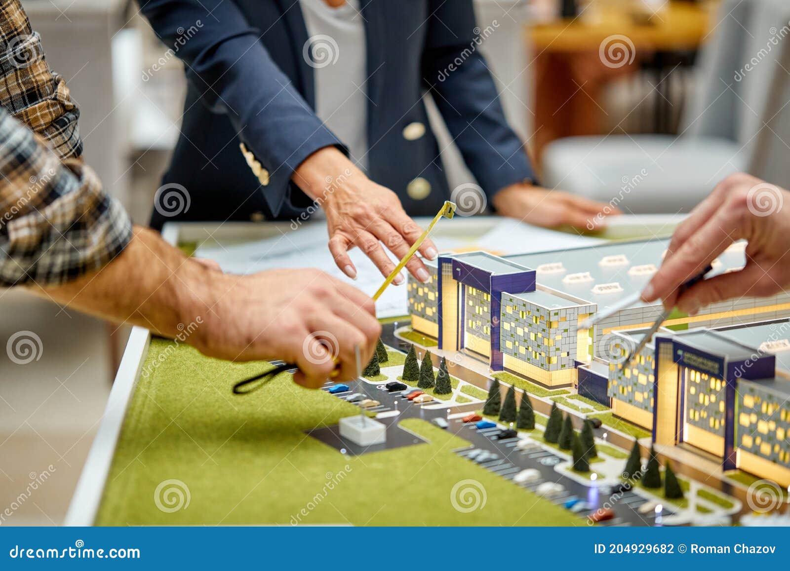 Close-up of Modern Building Design on Table in Office Stock Photo ...