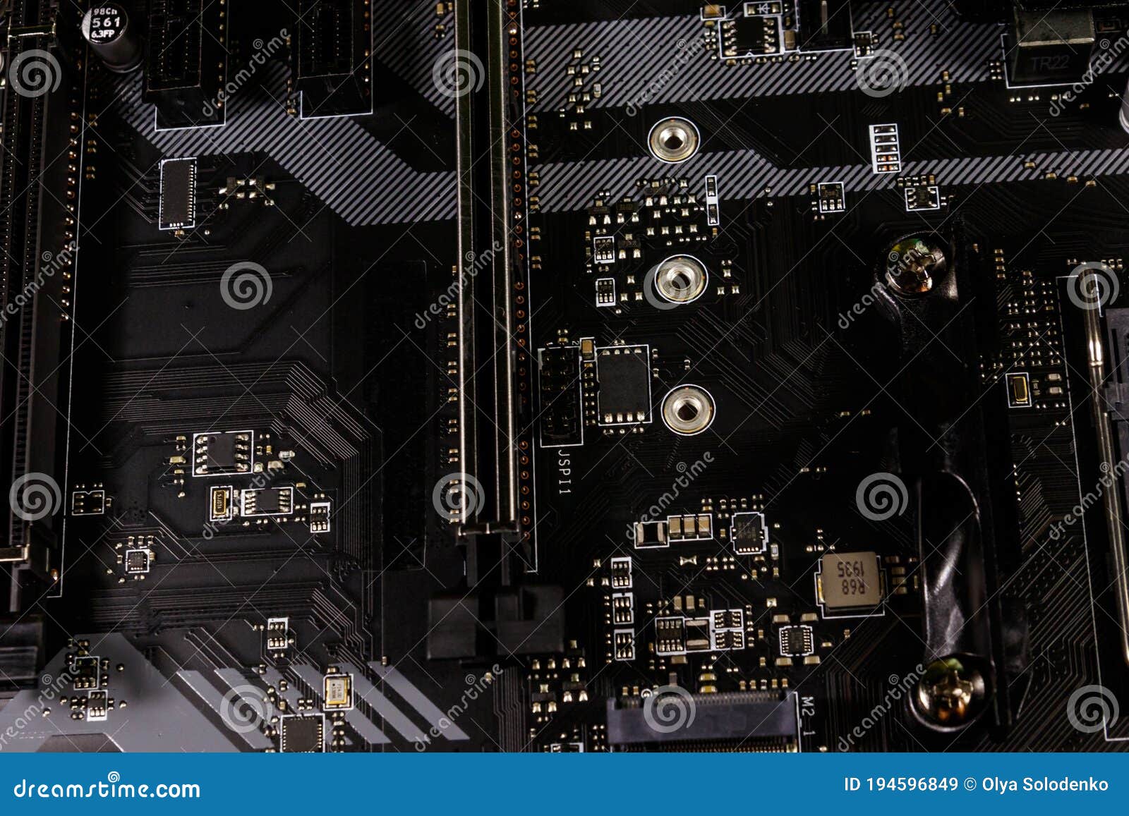 Close-up of Modern Computer Motherboard. Electronic Computer Hardware ...