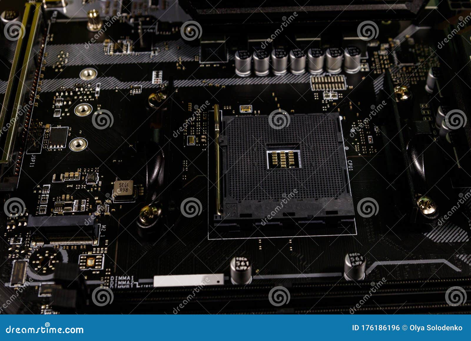 Close-up of Modern Computer Motherboard. Electronic Computer Hardware ...