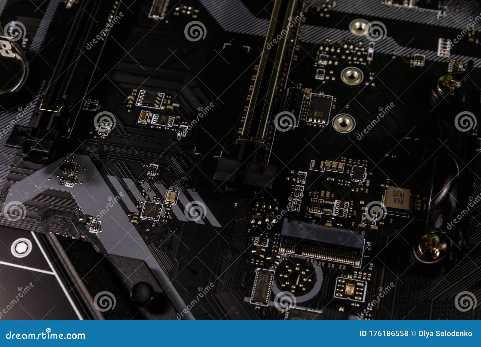 Close-up of Modern Computer Motherboard. Electronic Computer Hardware ...