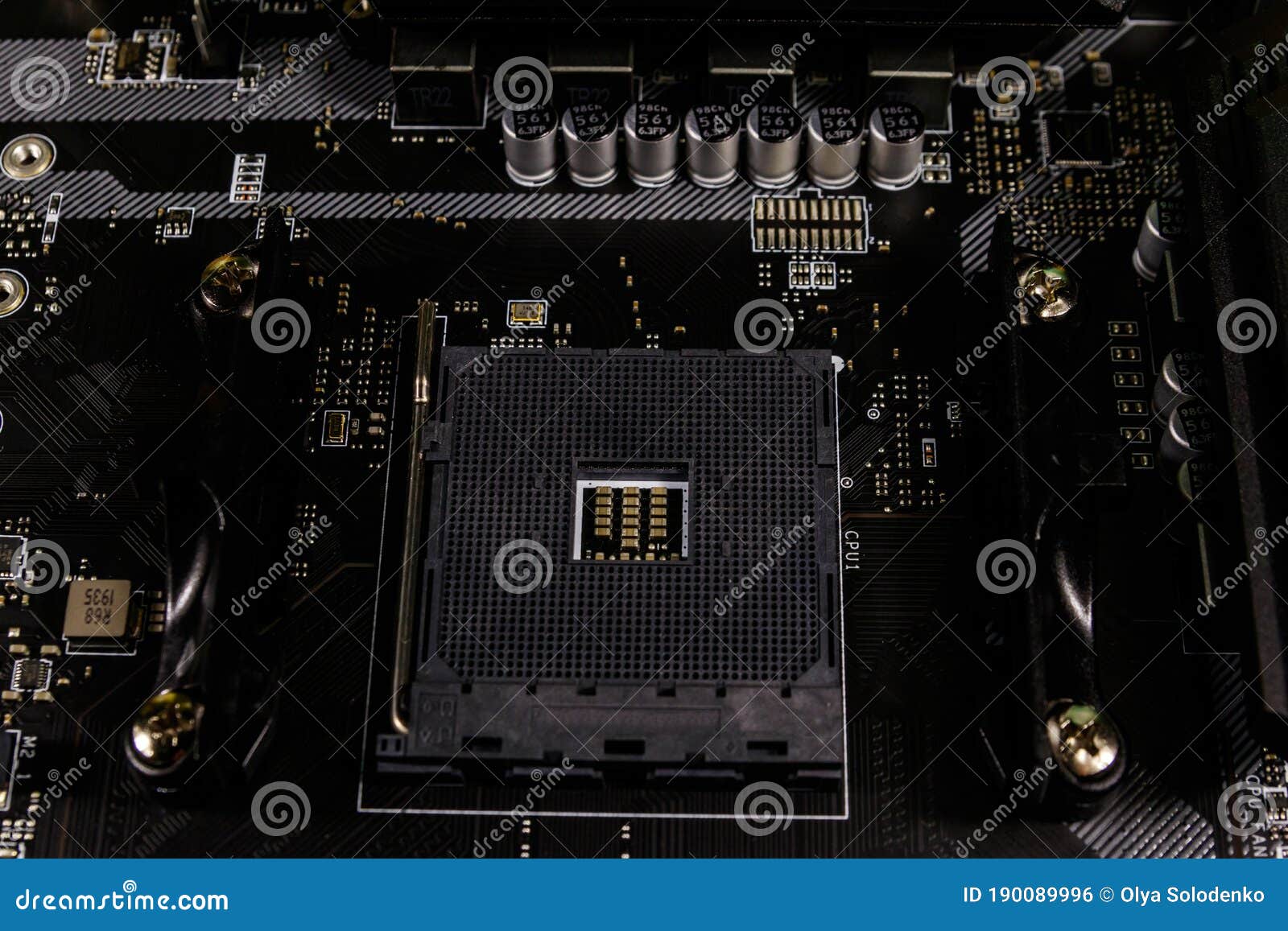 Close-up of Modern Computer Motherboard. Electronic Computer Hardware ...