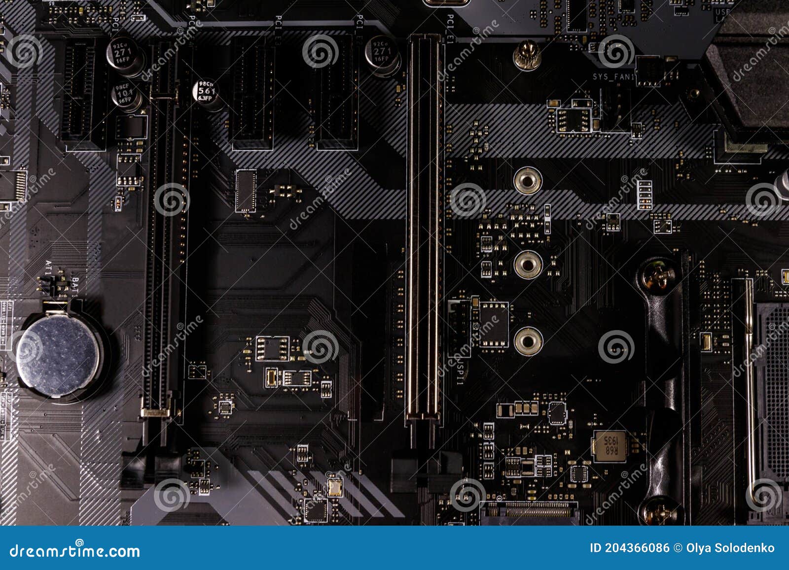 Close-up of Modern Computer Motherboard. Electronic Computer Hardware ...