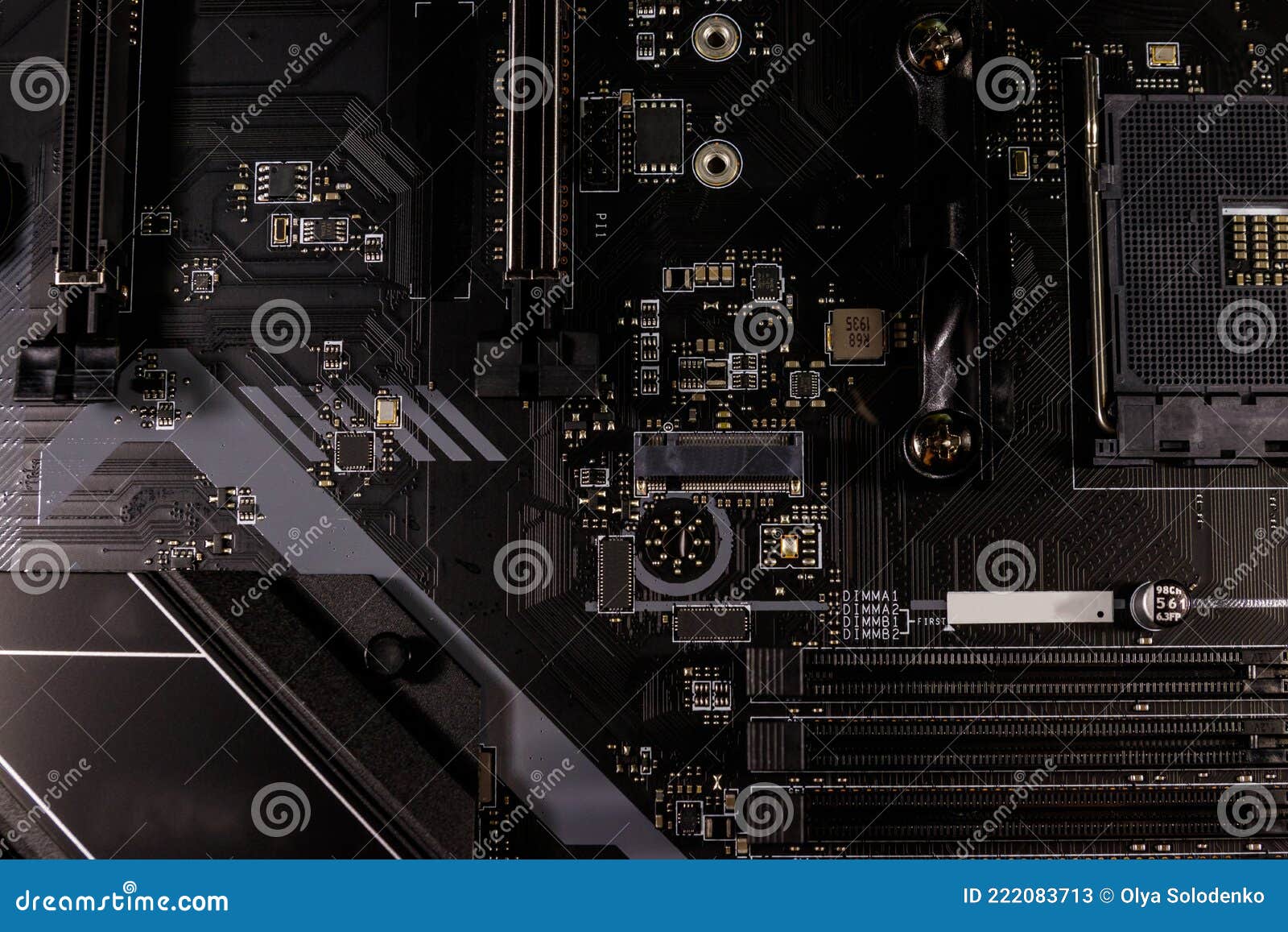 Close-up of Modern Computer Motherboard. Electronic Computer Hardware ...