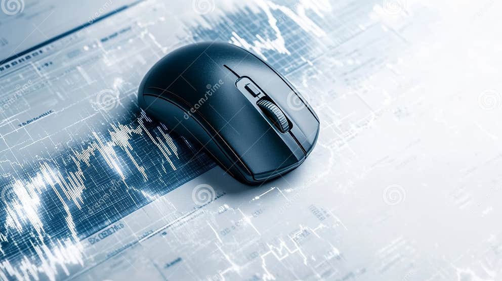 A Close-up of a Modern Computer Mouse on a Digital Interface ...